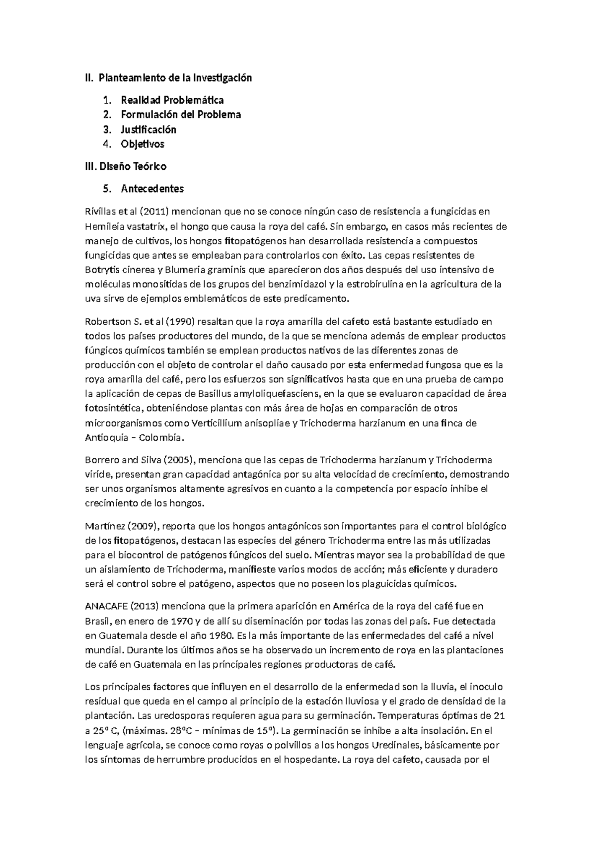 4444444444444 - todo chevere - II. Planteamiento de la investigación 1 ...