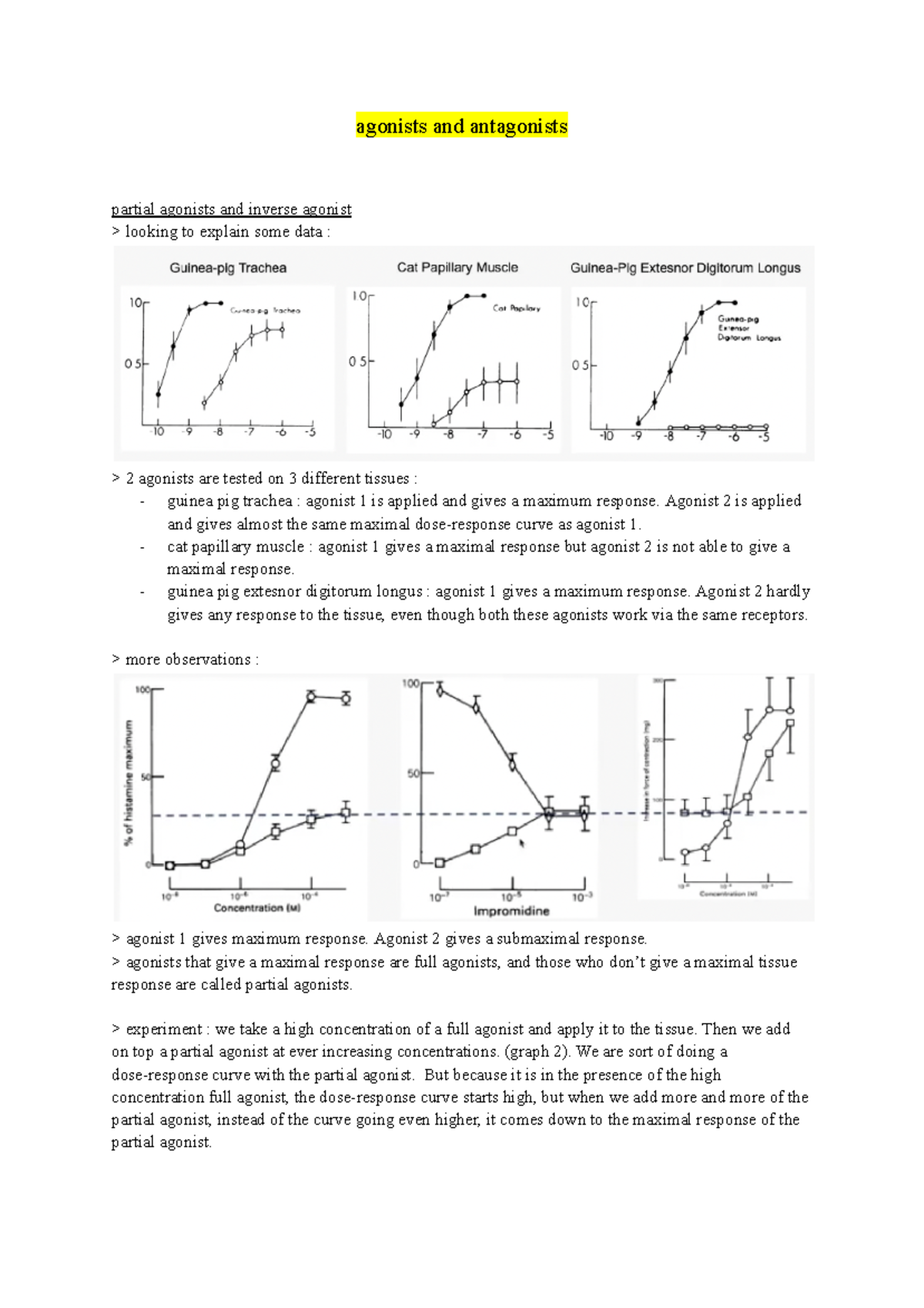 Agonists and antagonists - PHAR1001 - UCL - Studocu