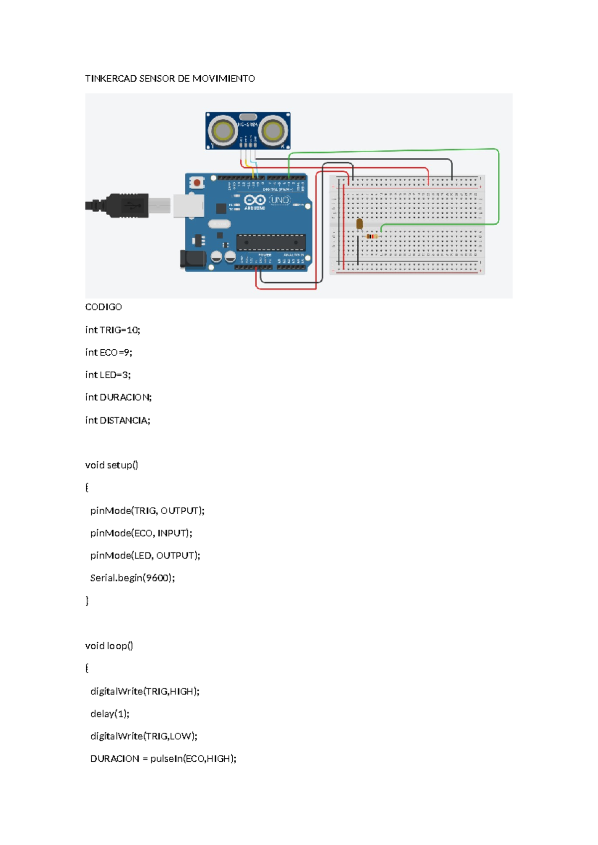 Tinkercad Sensor DE Movimiento - ingenieria de sistemas - TINKERCAD ...