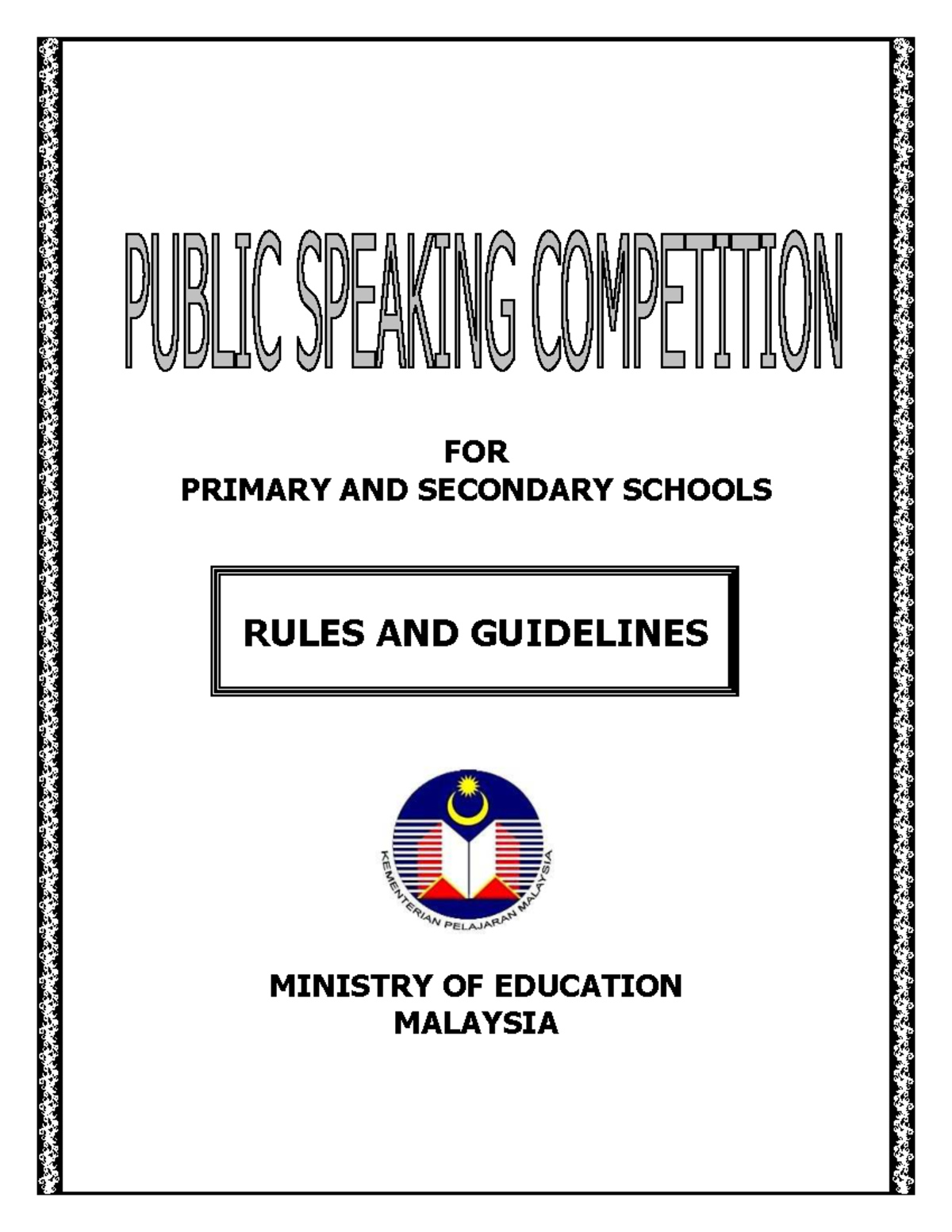 FOR Primary AND Secondary Schools Rules - FOR PRIMARY AND SECONDARY ...