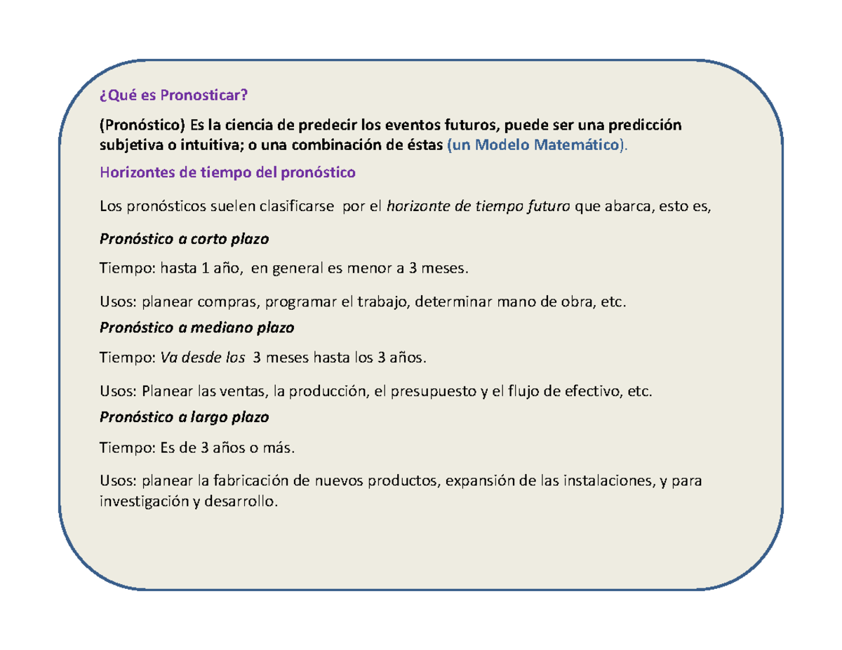 PCP 2020 - Modelo Proyectivo - es Pronosticar? Es la ciencia de ...