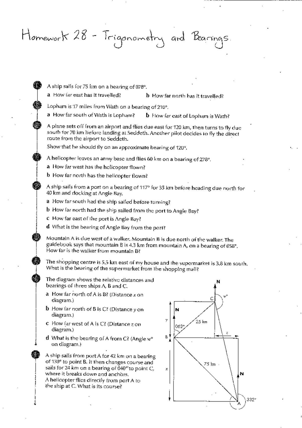 Trigonometry and Bearings - Studocu