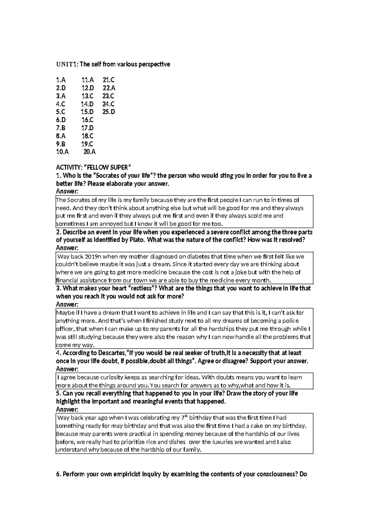 Understanding self - this is a compilation of written works that can be ...