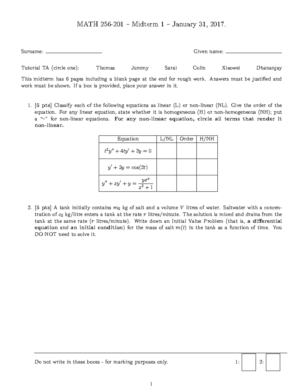 MATH 256 2016-17 W1 Midterm 1 - MATH 256-201 – Midterm 1 – January 31 ...