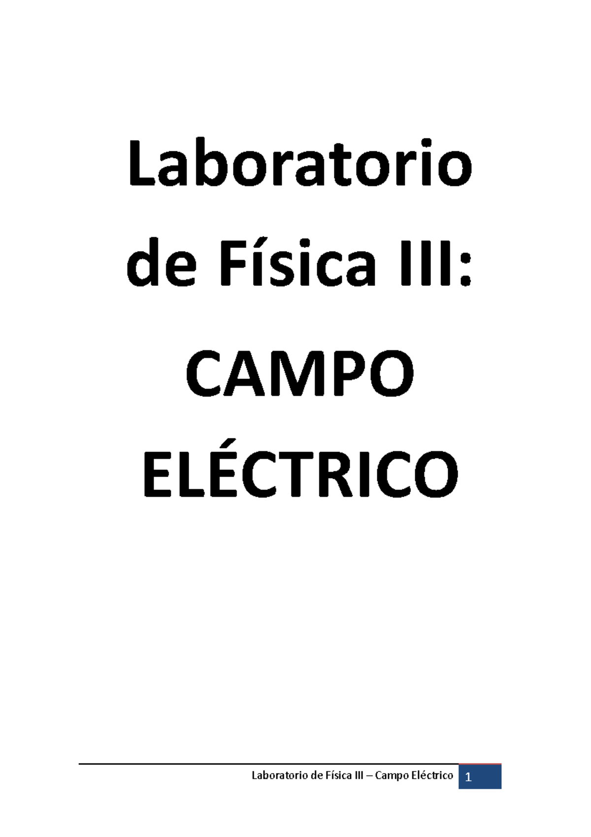 Informe Final 2 Campo Eléctrico Laboratorio De Física Iii Campo