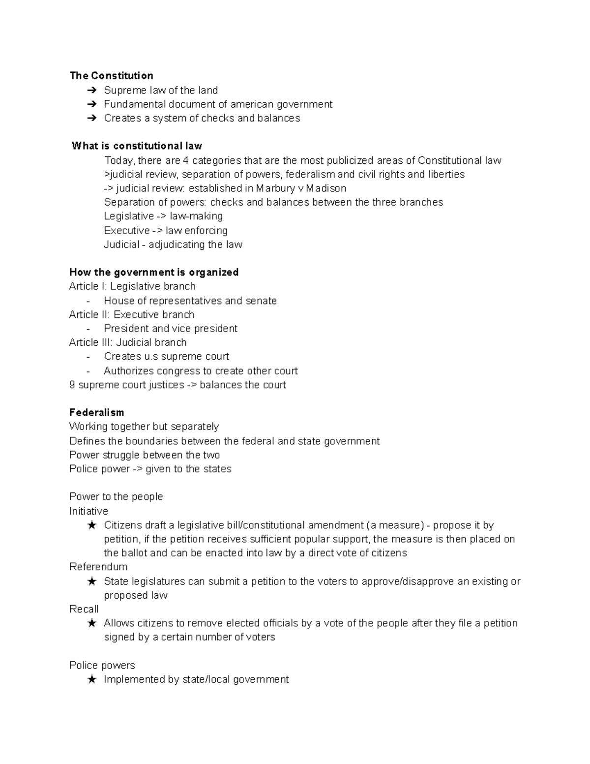 Legal studies - notes - The Constitution Supreme law of the land ...