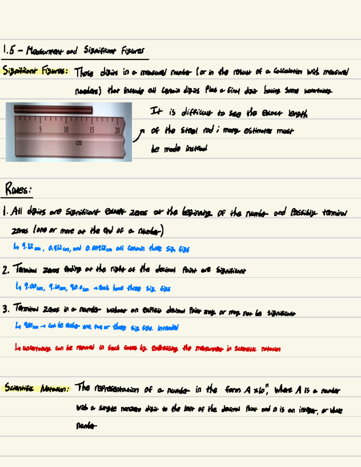 CHEM 1040 2 - notes for review - 5 Measurement and Significant Figures ...