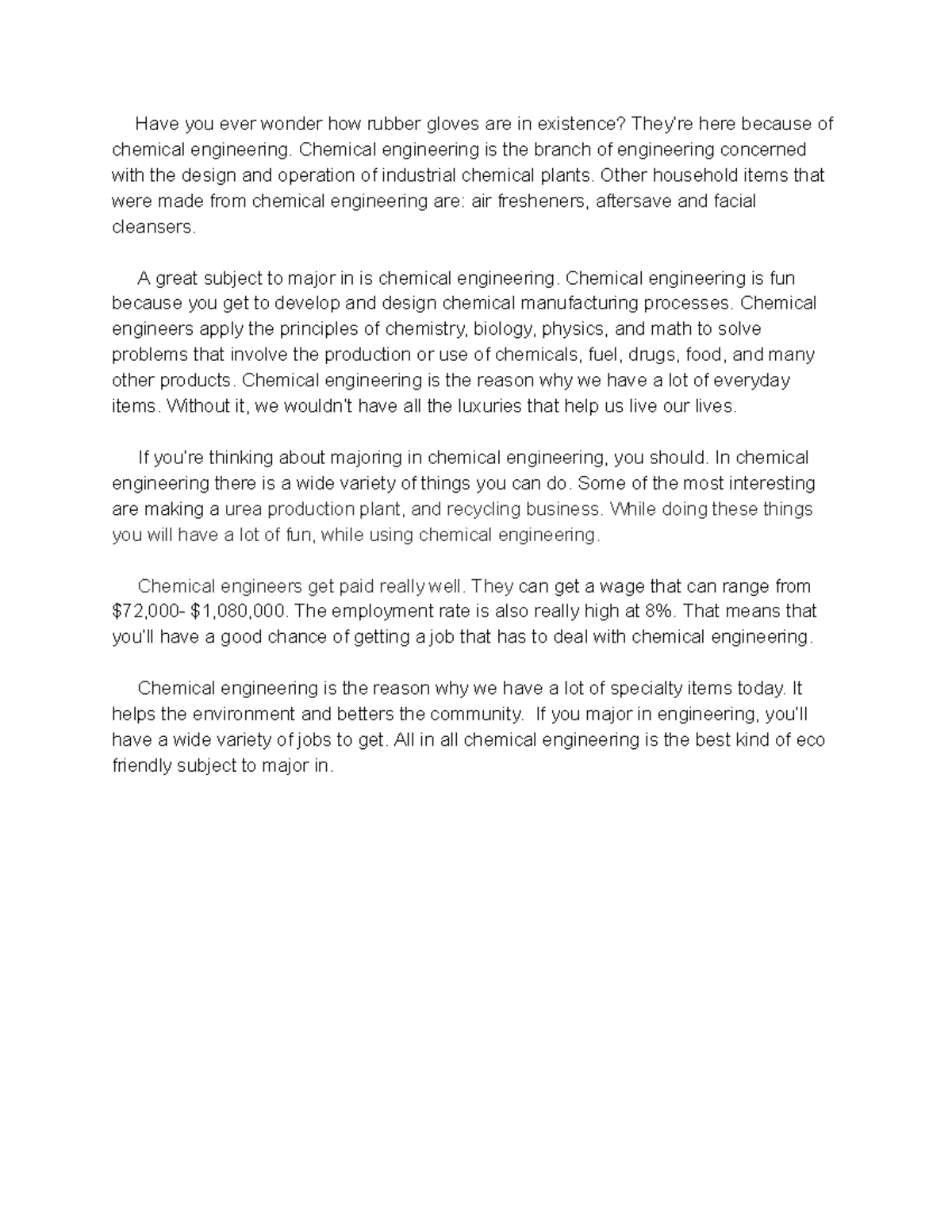 AVID essay - Have you ever wonder how rubber gloves are in existence ...