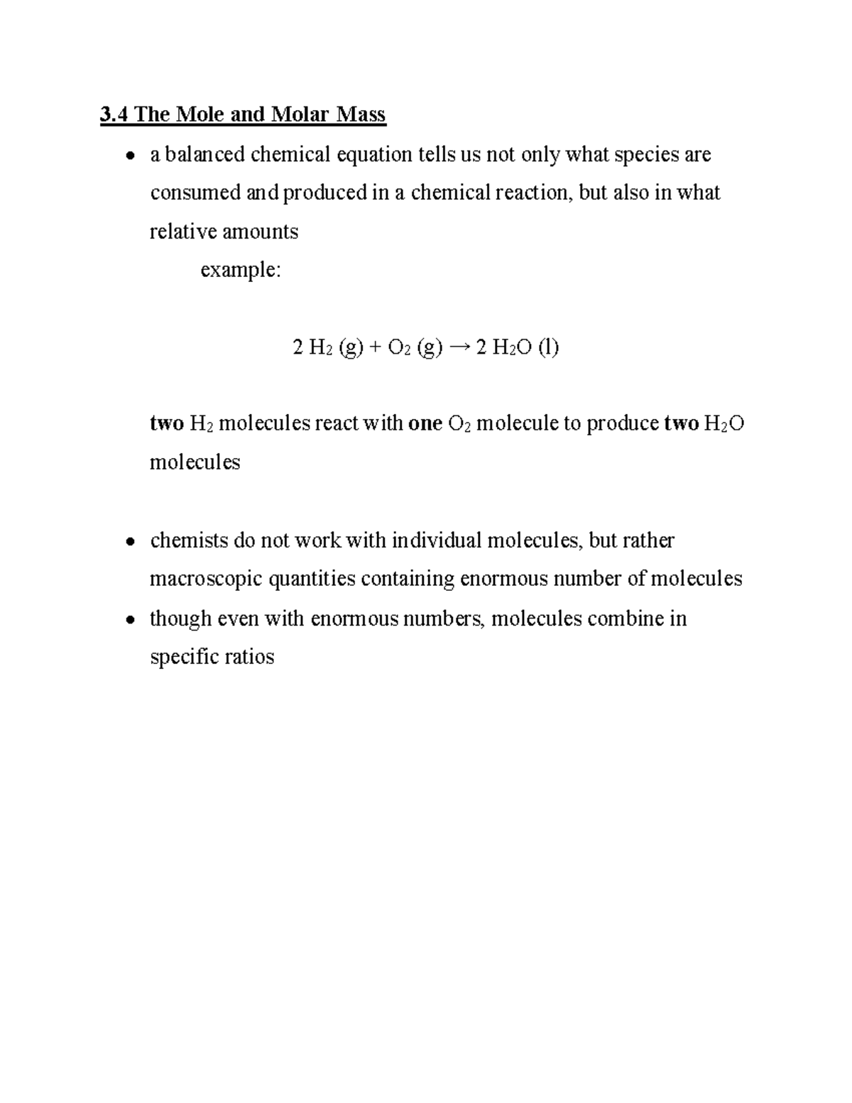 Ysu chem 1515 F22 lecture 06 - 3 The Mole and Molar Mass - a balanced ...
