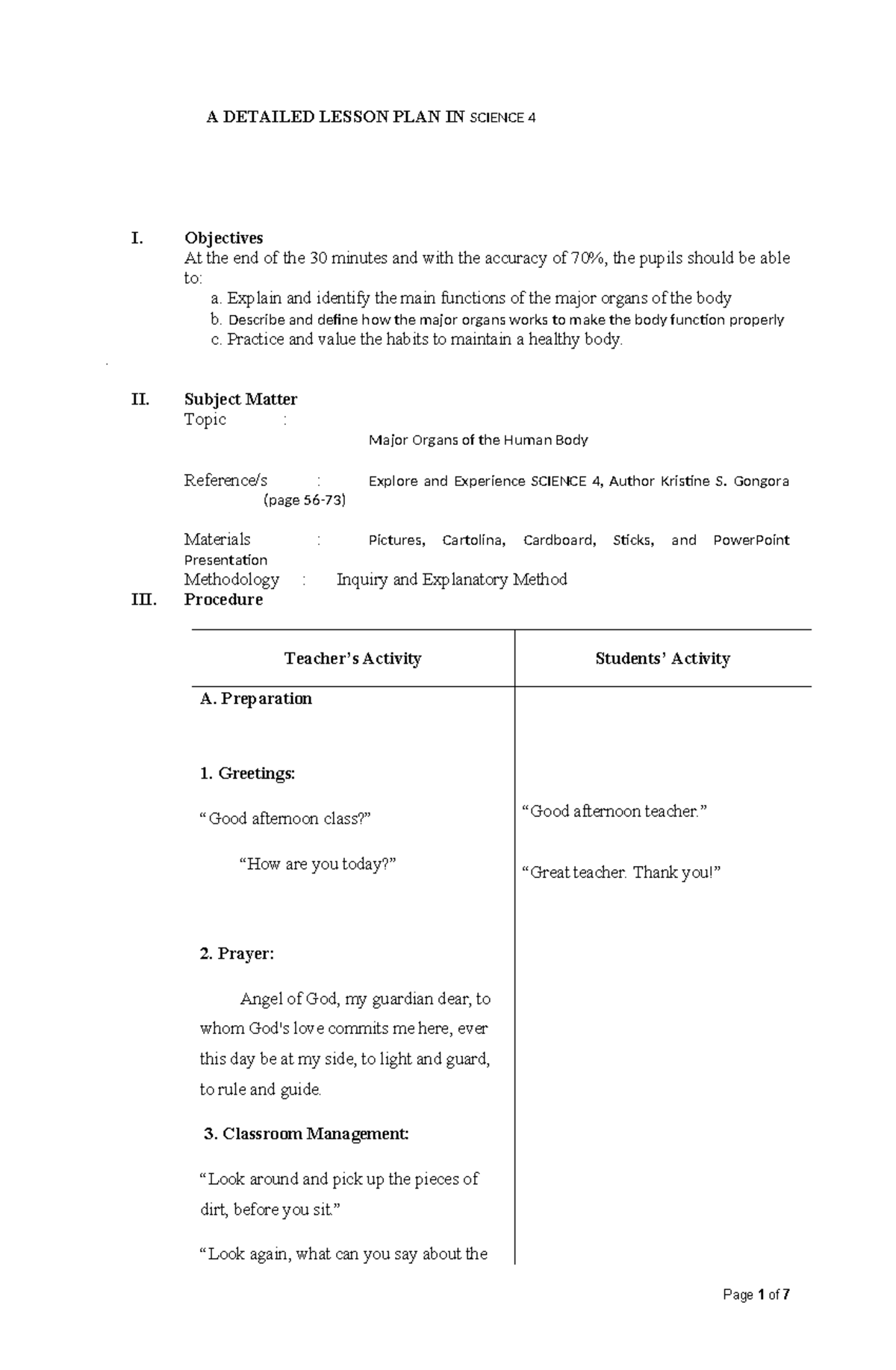 DLP - Lesson Plan in science - A DETAILED LESSON PLAN IN SCIENCE 4 I ...