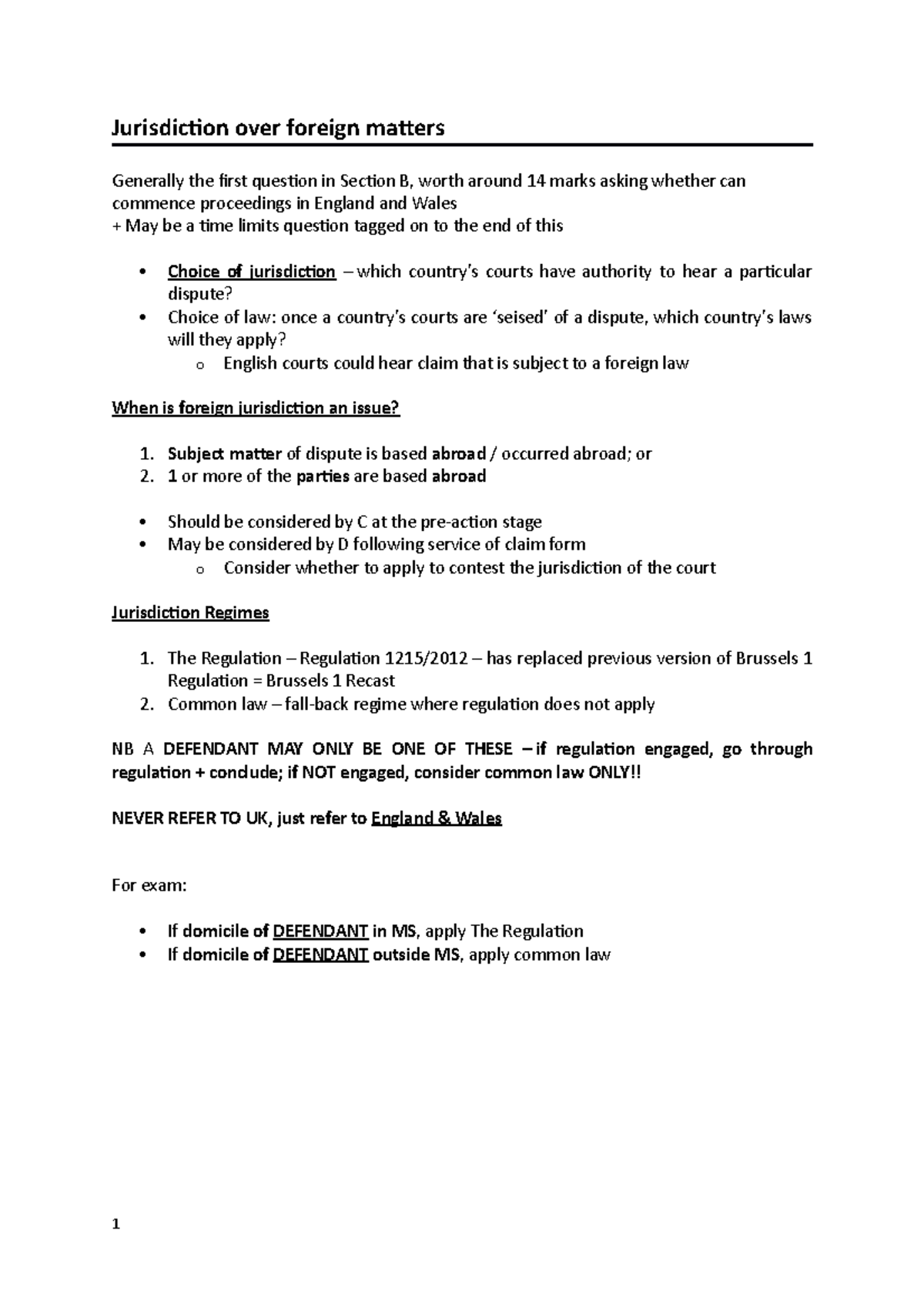 11 Jurisdiction over foreign matters - Jurisdiction over foreign ...