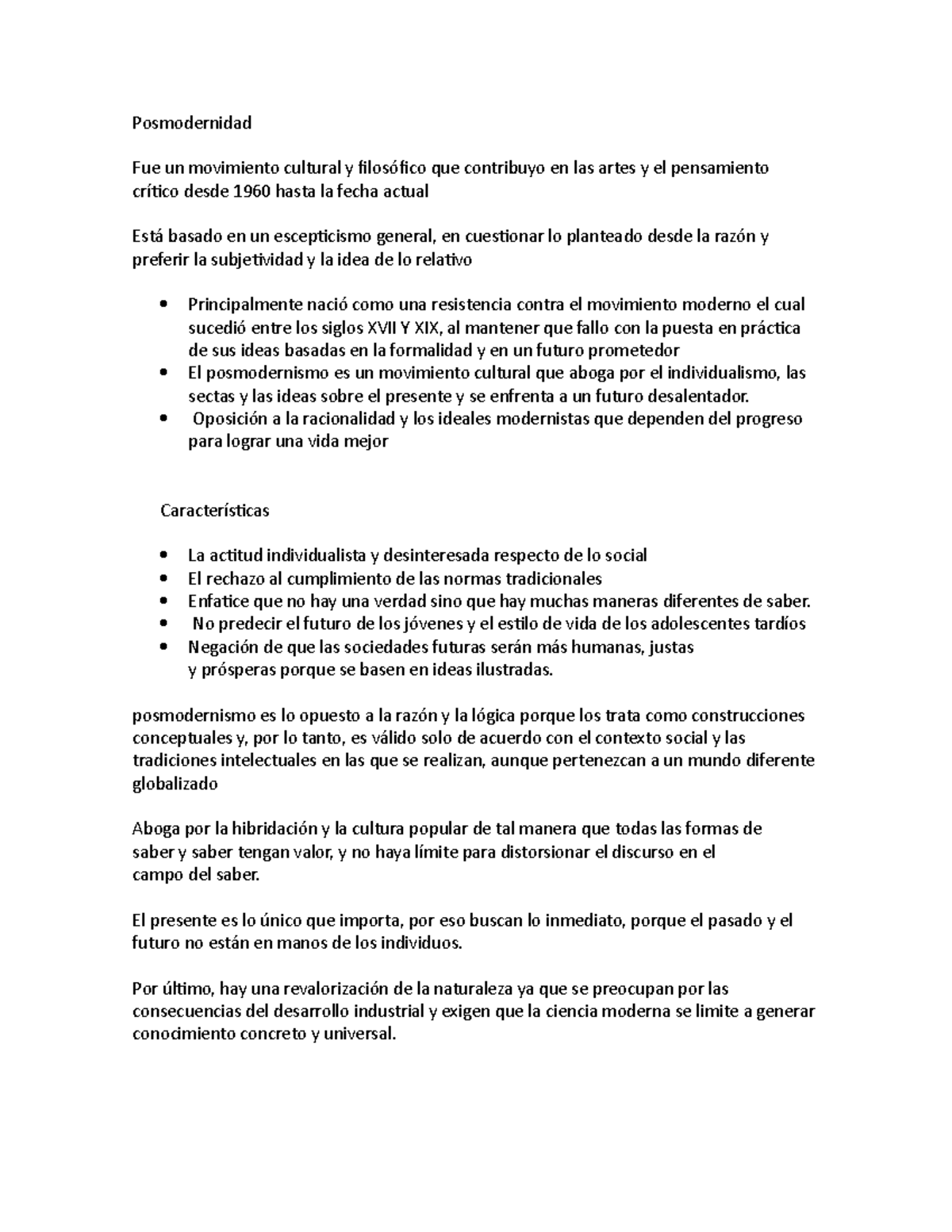 Posmodernidad - Posmodernidad Fue un movimiento cultural y filosófico ...