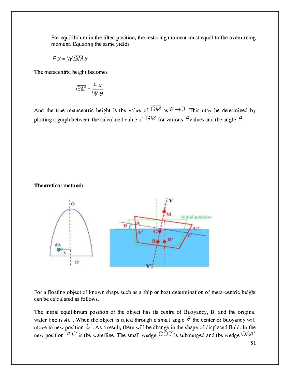 Mechanics-11 - Mechanics-11 - For equilibrium in the tilted position ...