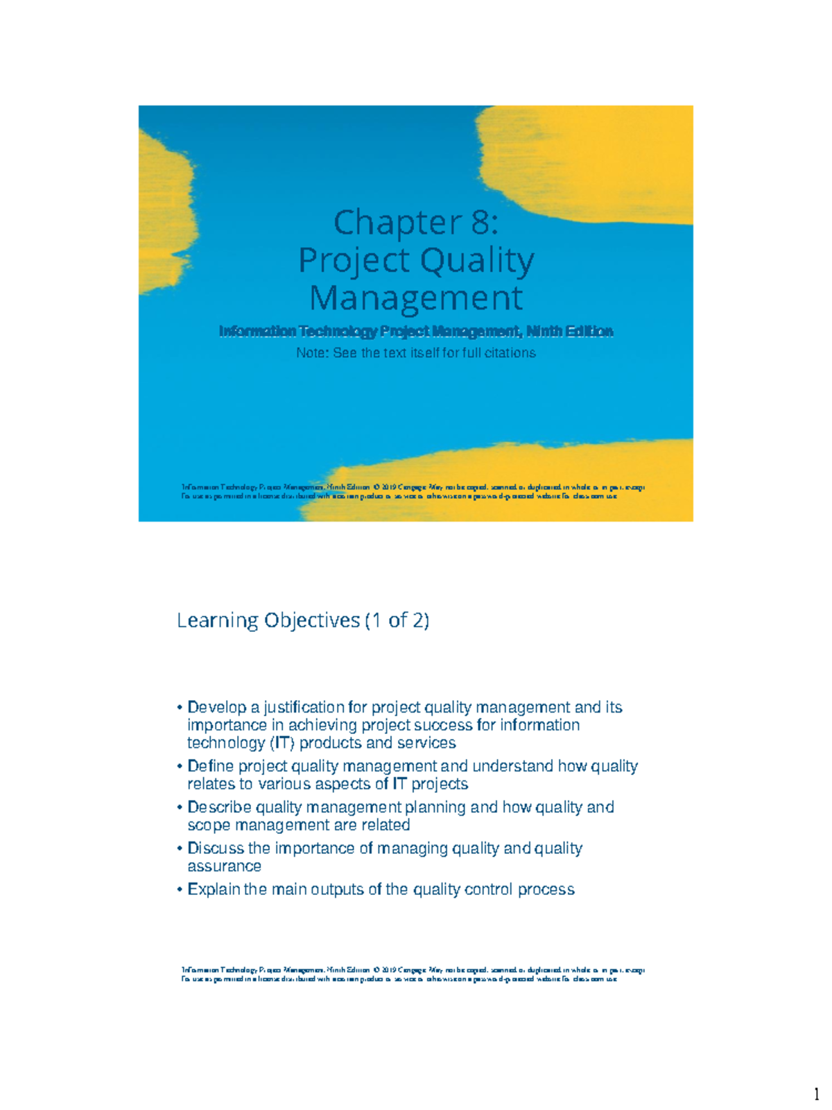 9781337101356 PPT ch08 - Chapter 8: Project Quality Management ...