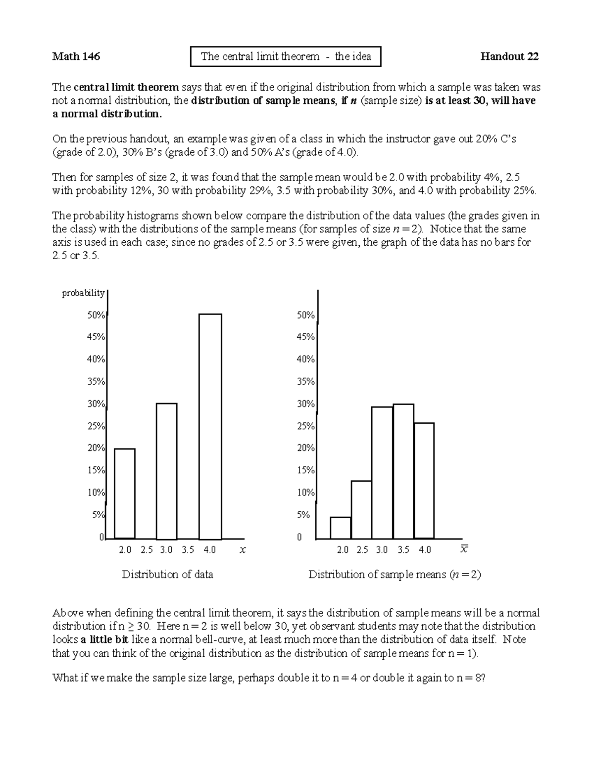 Handout 22 math 146-1 - statistics math probelems and answers to help ...