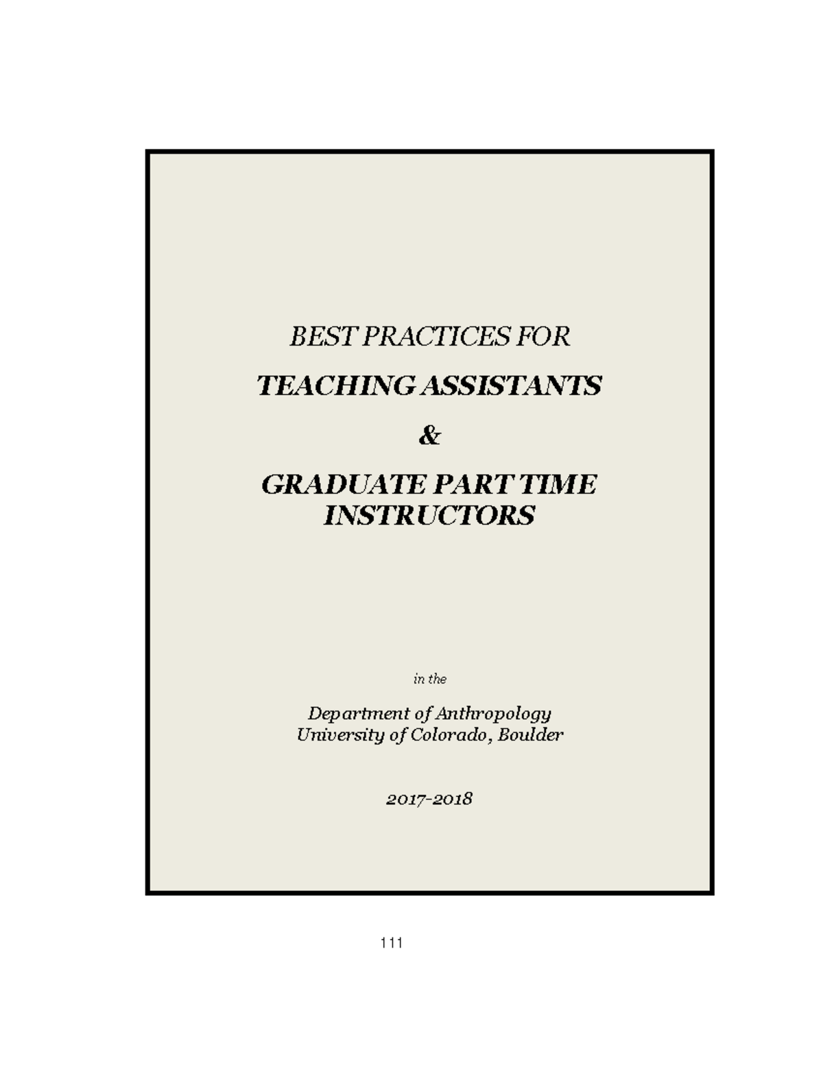 2017-18 ta manual of best practices - BEST PRACTICES FOR TEACHING ...