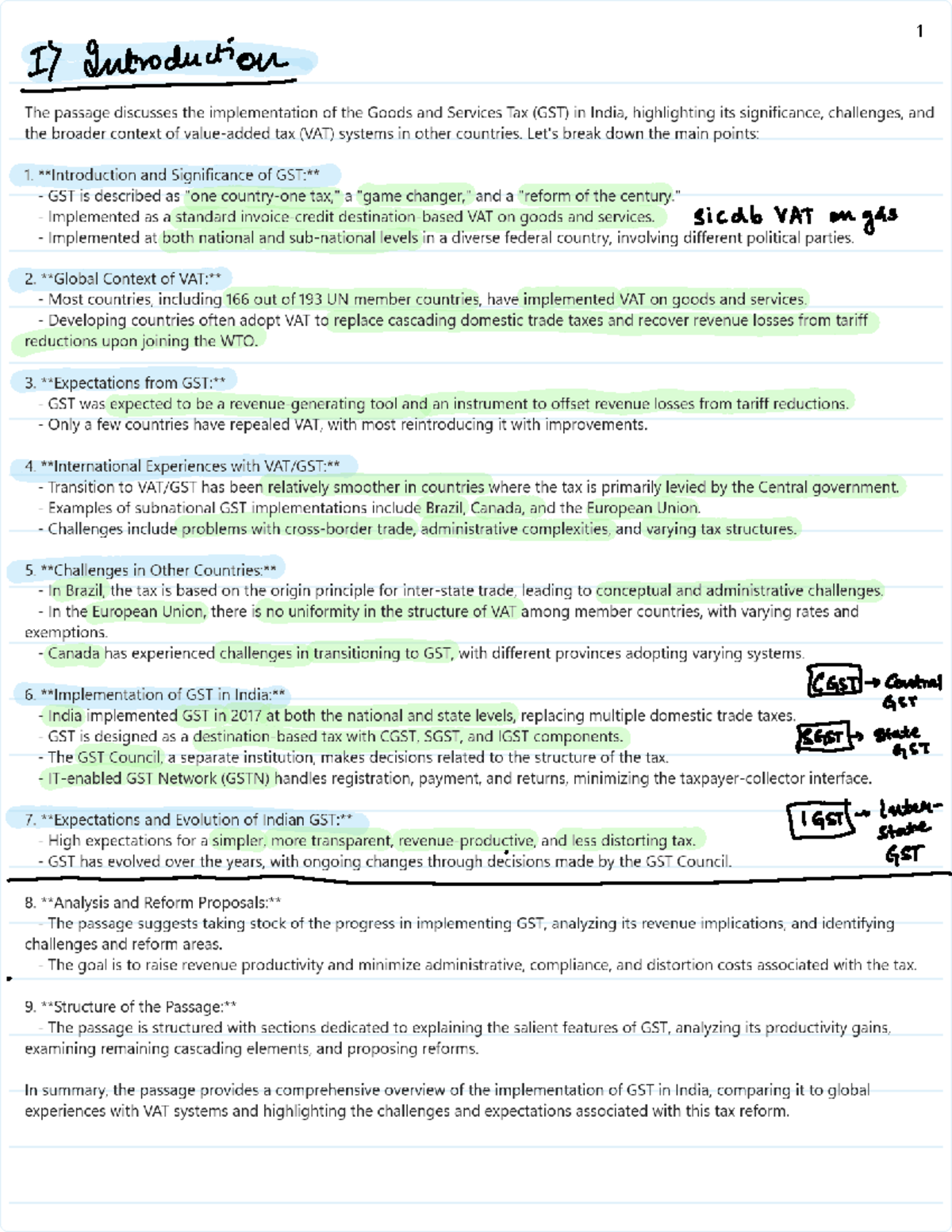 Govinda Rao - GST - DSE - Public economics - Studocu