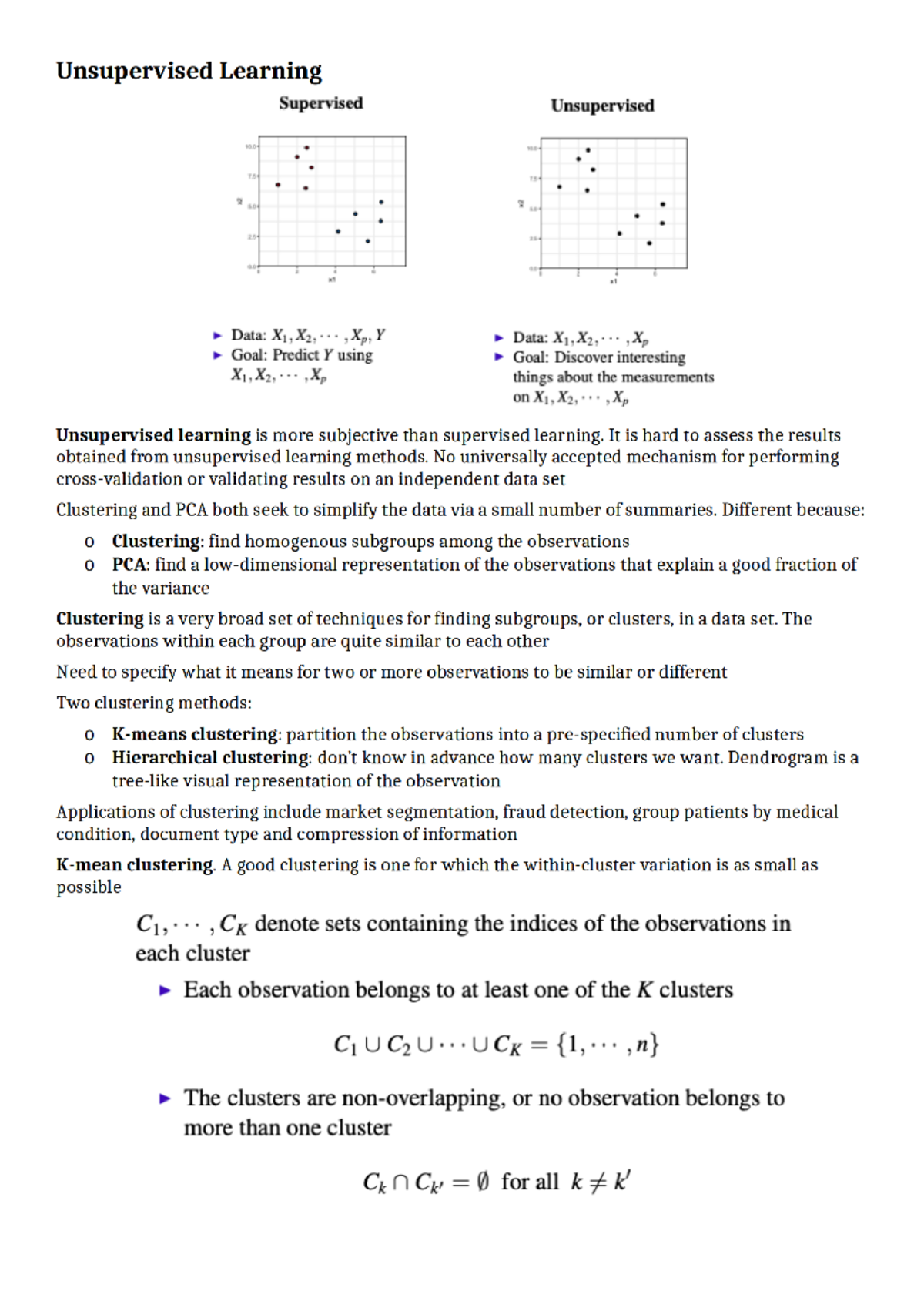 ACTL3142 Actuarial Data and Analysis - Unsupervised Learning Supervised ...