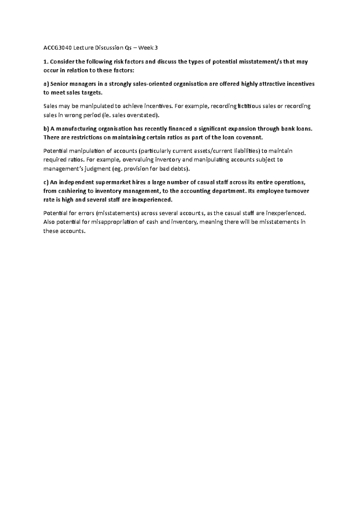 Lecture Discussion Qs - Week 3 - ACCG3040 Lecture Discussion Qs – Week ...