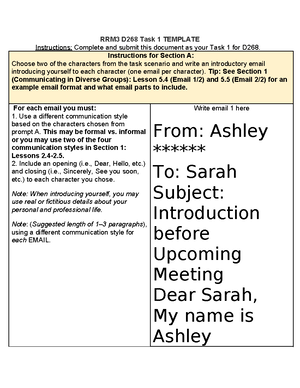 A1 - 123456 - RSM3 — RSM3 TASK 2: COMMUNICATING YOUR LEADERSHIP VISION ...