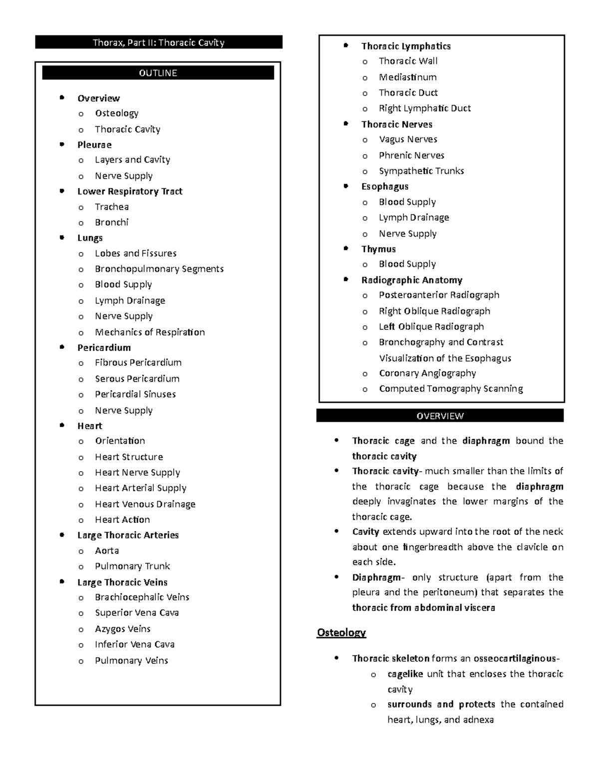 Thoracic Cavity - Cavity extends upward into the root of the neck about ...
