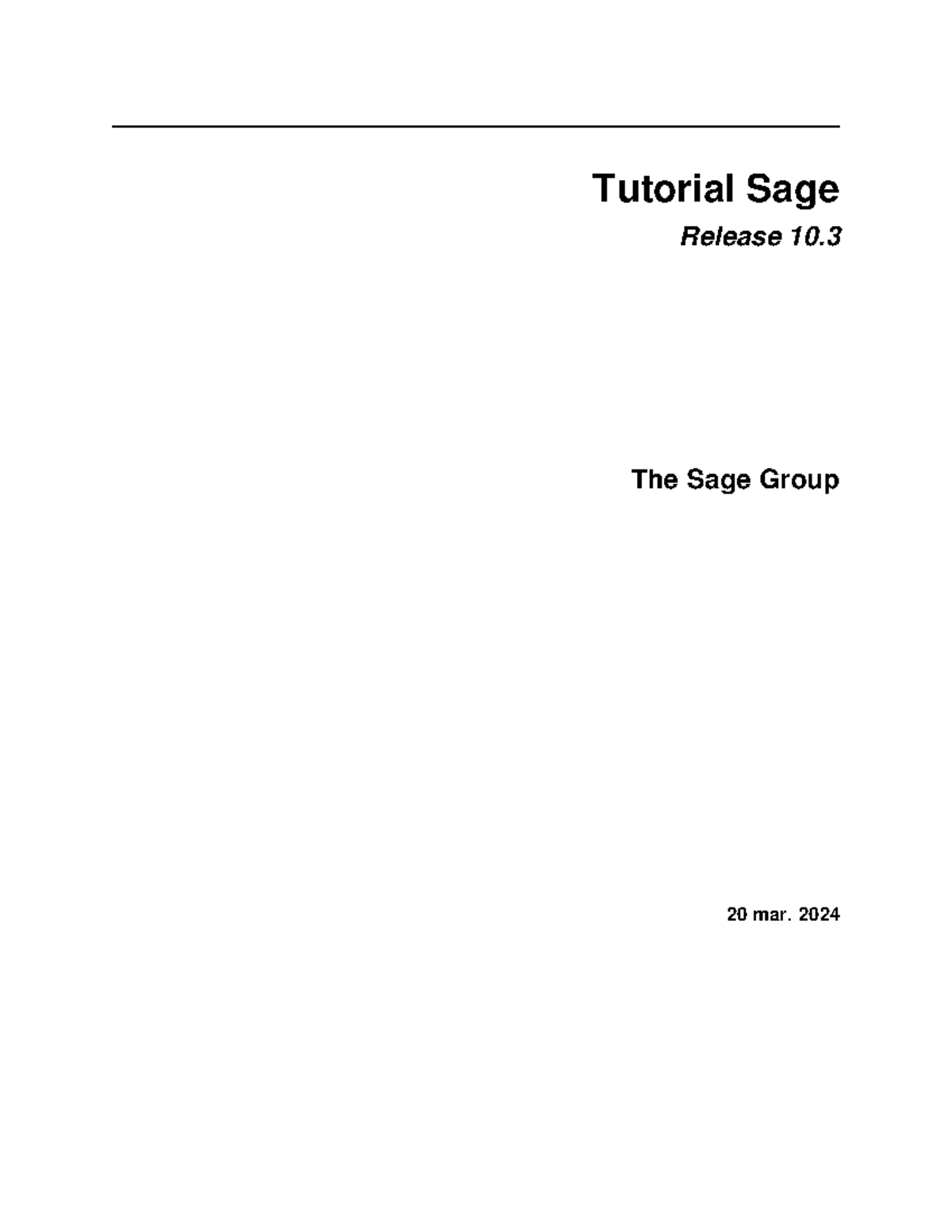 Manual do Sage em Português - Tutorial Sage Release 10. The Sage Group ...