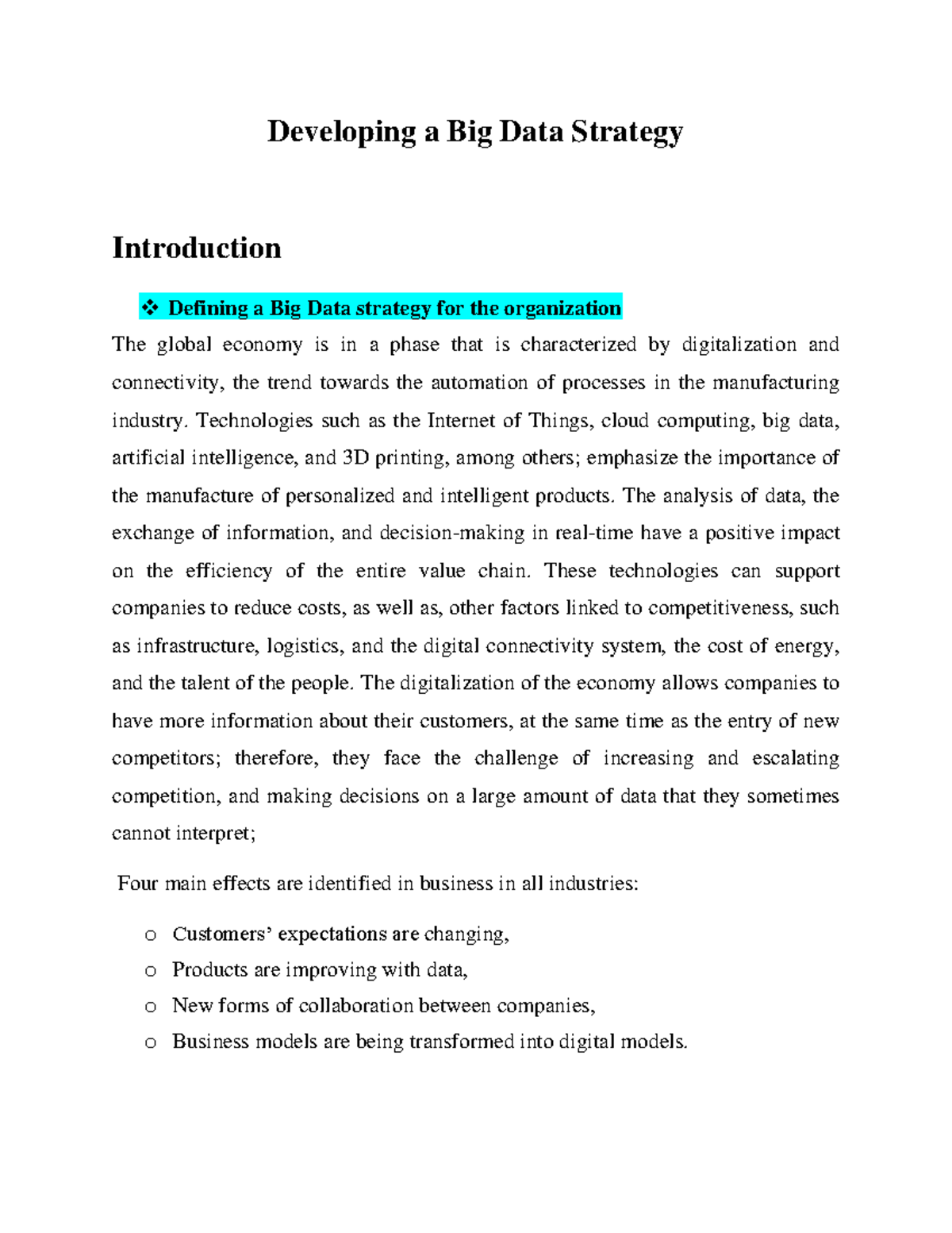 Chapter-5 Developing big data strategy 2 - Developing a Big Data ...