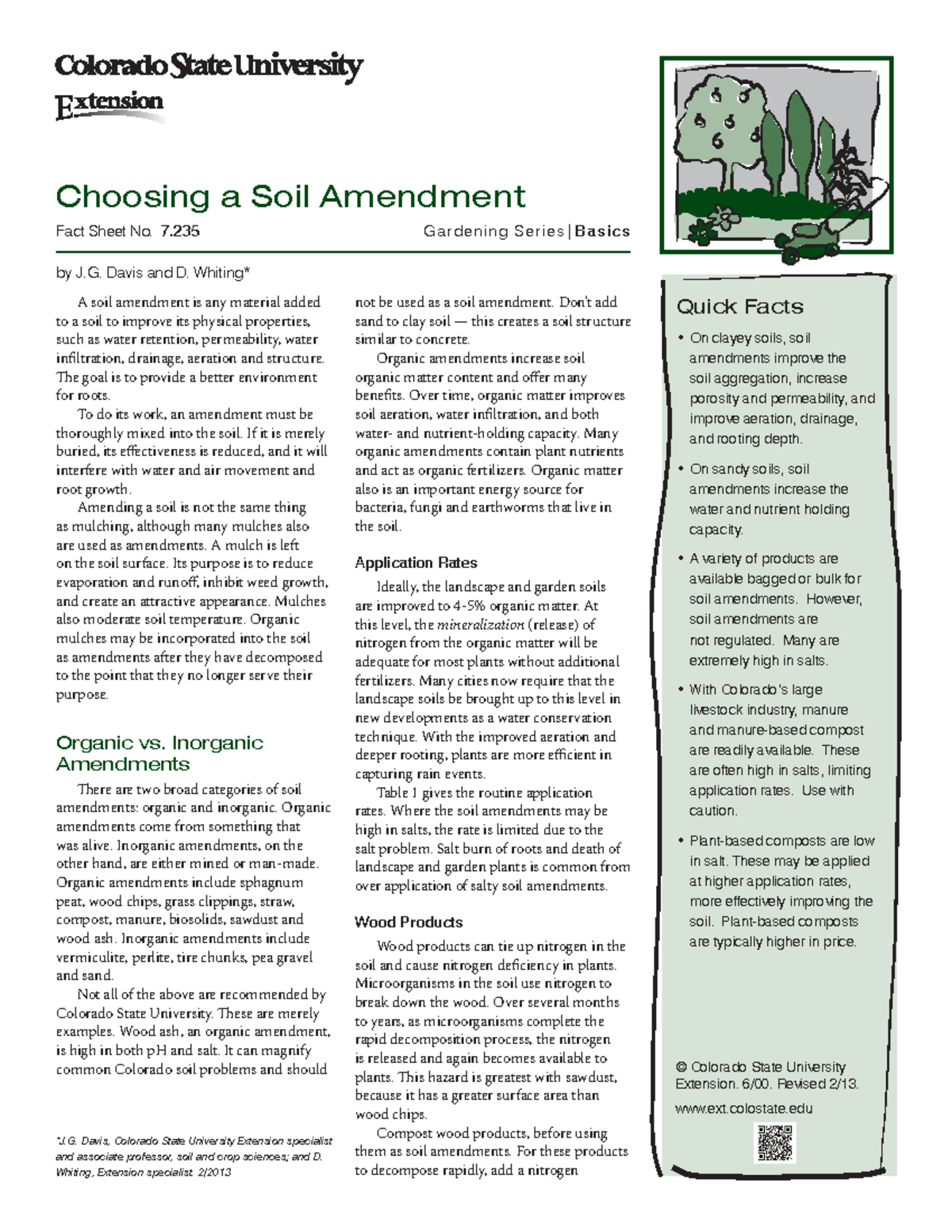 Choosing soil ammendment - Fact Sheet No. 7 Gardening Series| Basics by ...