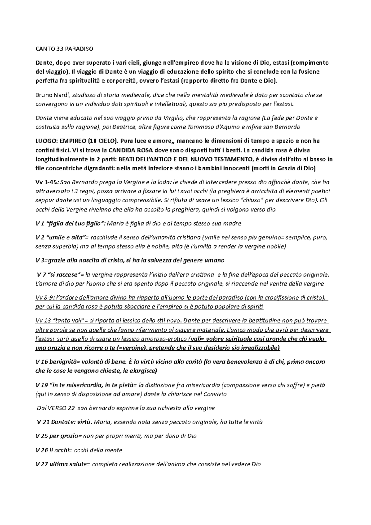 Canto 33 Paradiso - CANTO 33 PARADISO Dante, dopo aver superato i vari ...