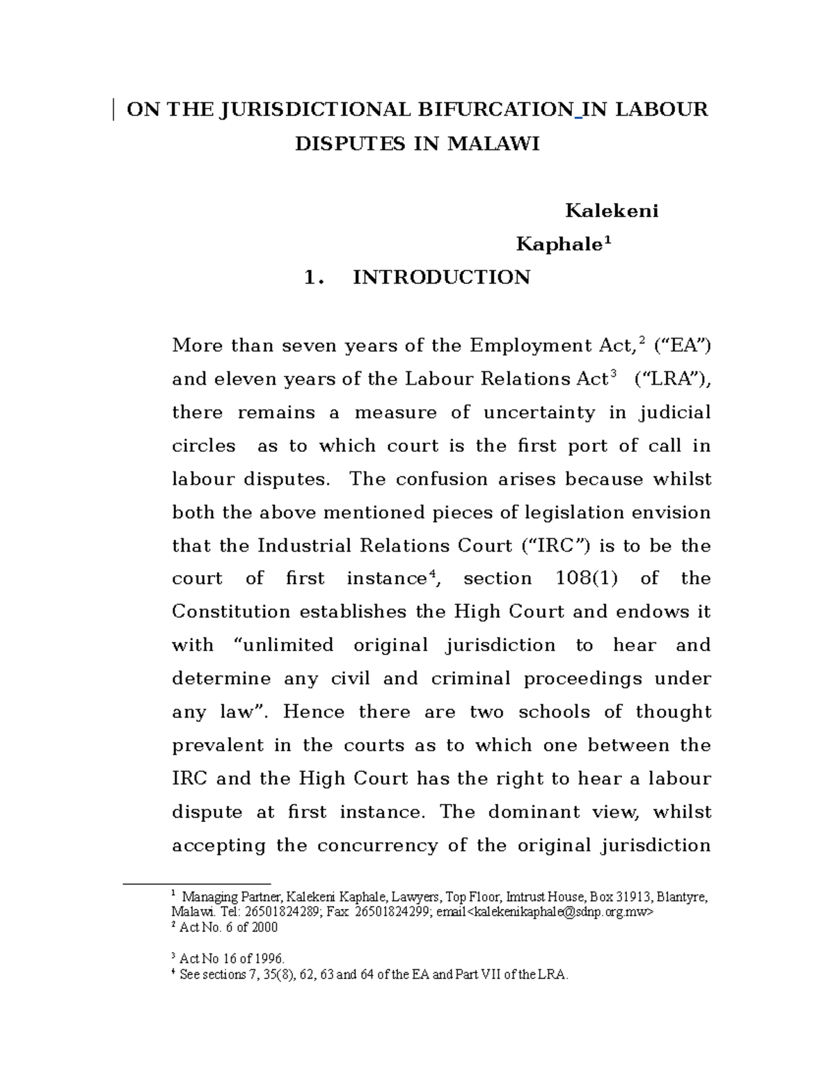 Kaphale Paper on IRC jurisdiction - ON THE JURISDICTIONAL BIFURCATION ...