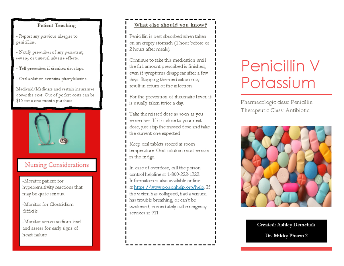 Brochure - Pharm 2 - Project - Penicillin V Potassium Pharmacologic ...