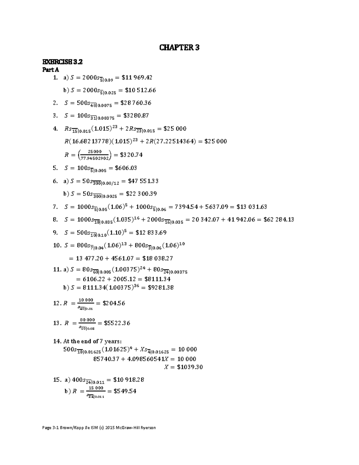 Brown 8ce ISM Ch03 - Textbook Solutions - Warning: TT: undefined function: 32 CHAPTER 3 EXERCISE ...