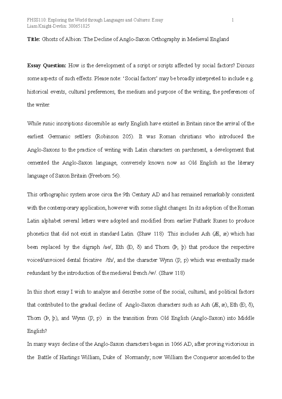 Ghosts of Albion: The Decline of Anglo-Saxon Orthography in Medieval ...