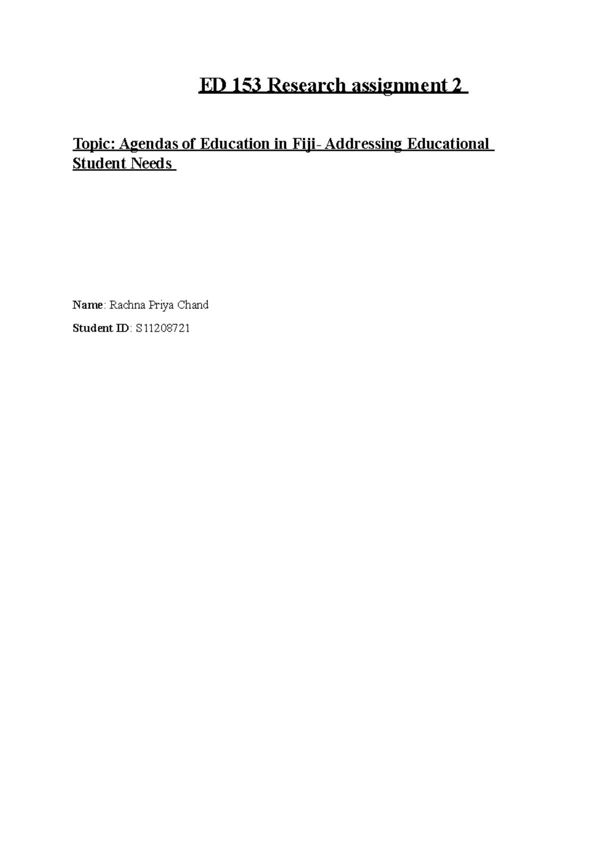 ED 153 Research assignment 2 - - Studocu