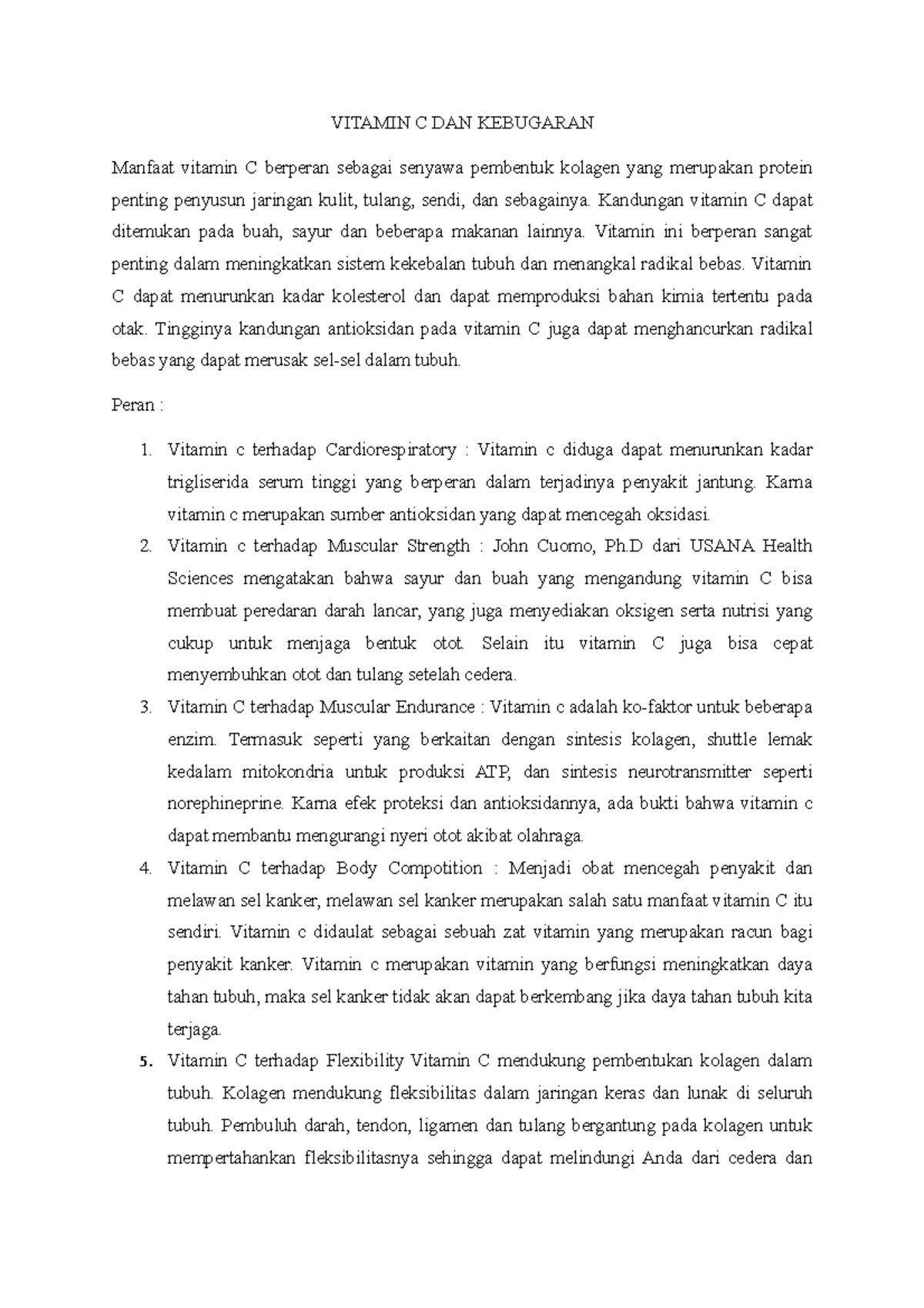 Vitamin C DAN Kebugaran - VITAMIN C DAN KEBUGARAN Manfaat vitamin C ...