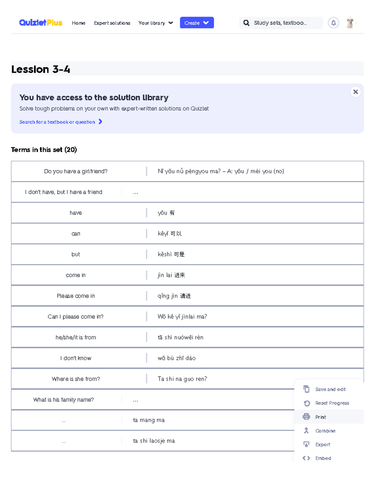 Studydoc - Quizlet phrases from lecture 3-4 - Home Expert solutions Your library Create Study ...