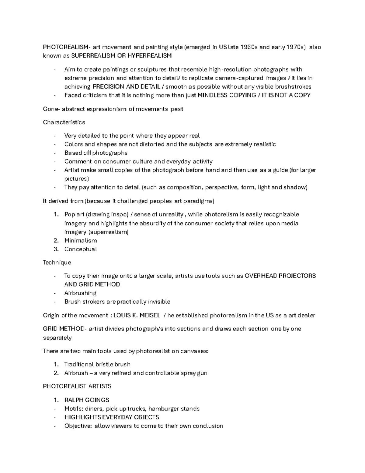 Arts-final - Final Reviewer - PHOTOREALISM- art movement and painting ...