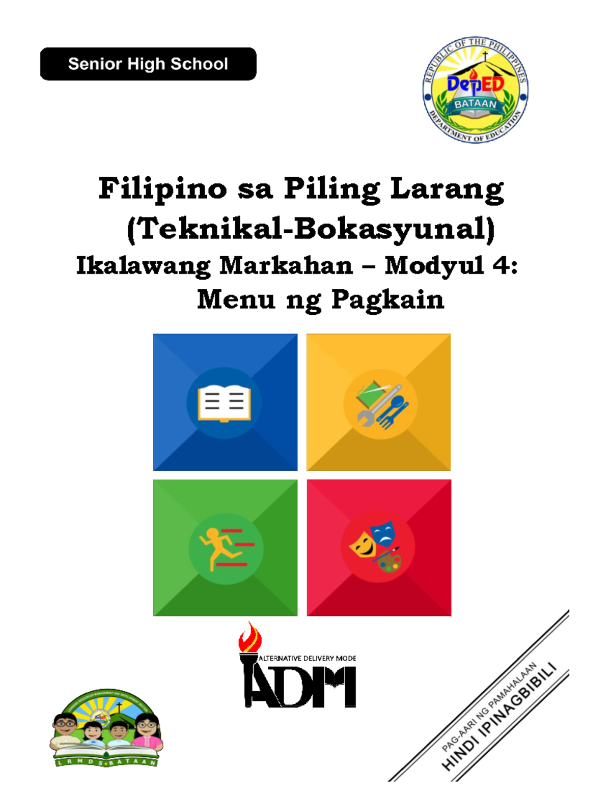 Q2 Module 4 Menu ng Pagkain - Filipino sa Piling Larang (Teknikal-Bokasyunal) Ikalawang Markahan ...