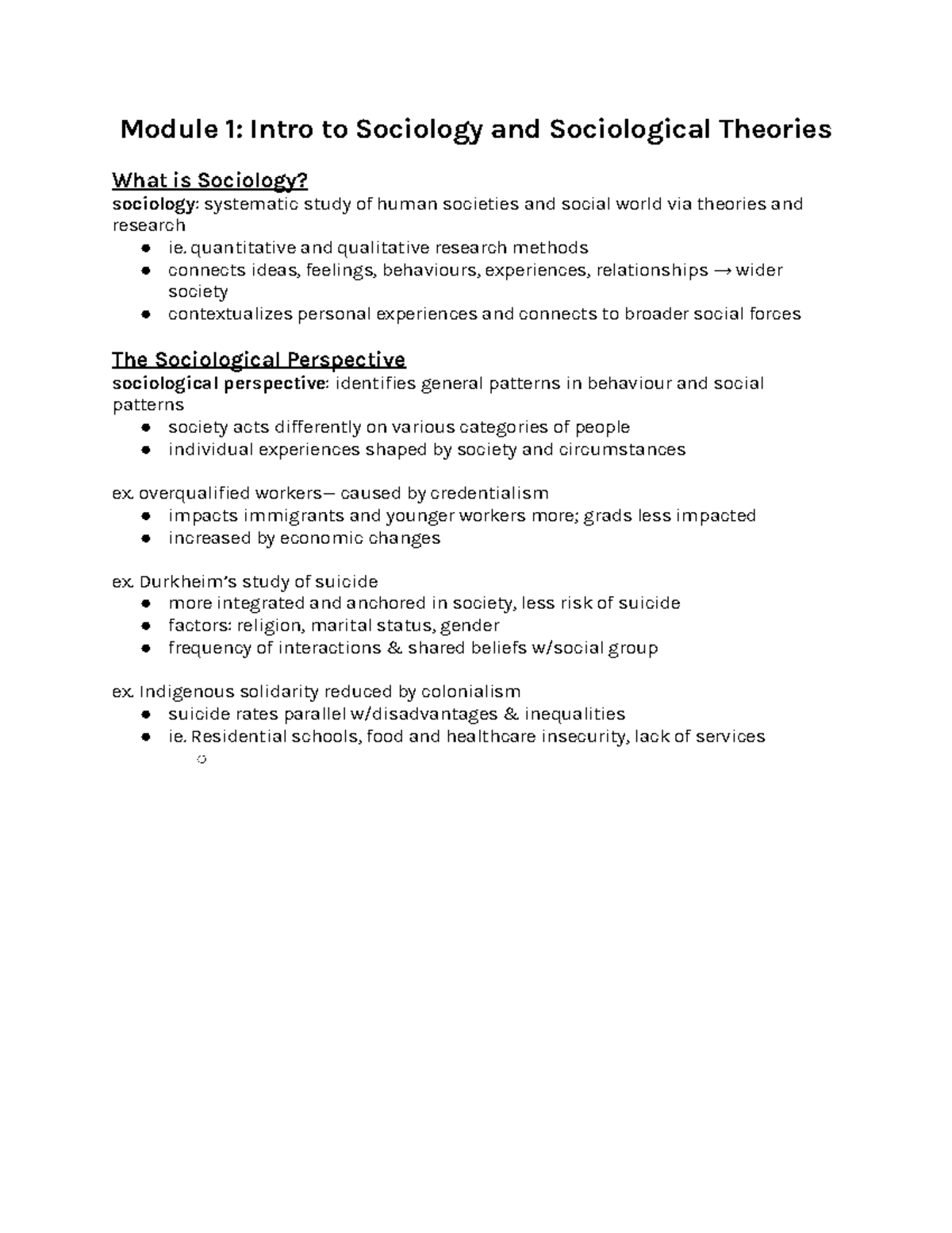 intro to sociology - Module 1: Intro to Sociology and Sociological ...