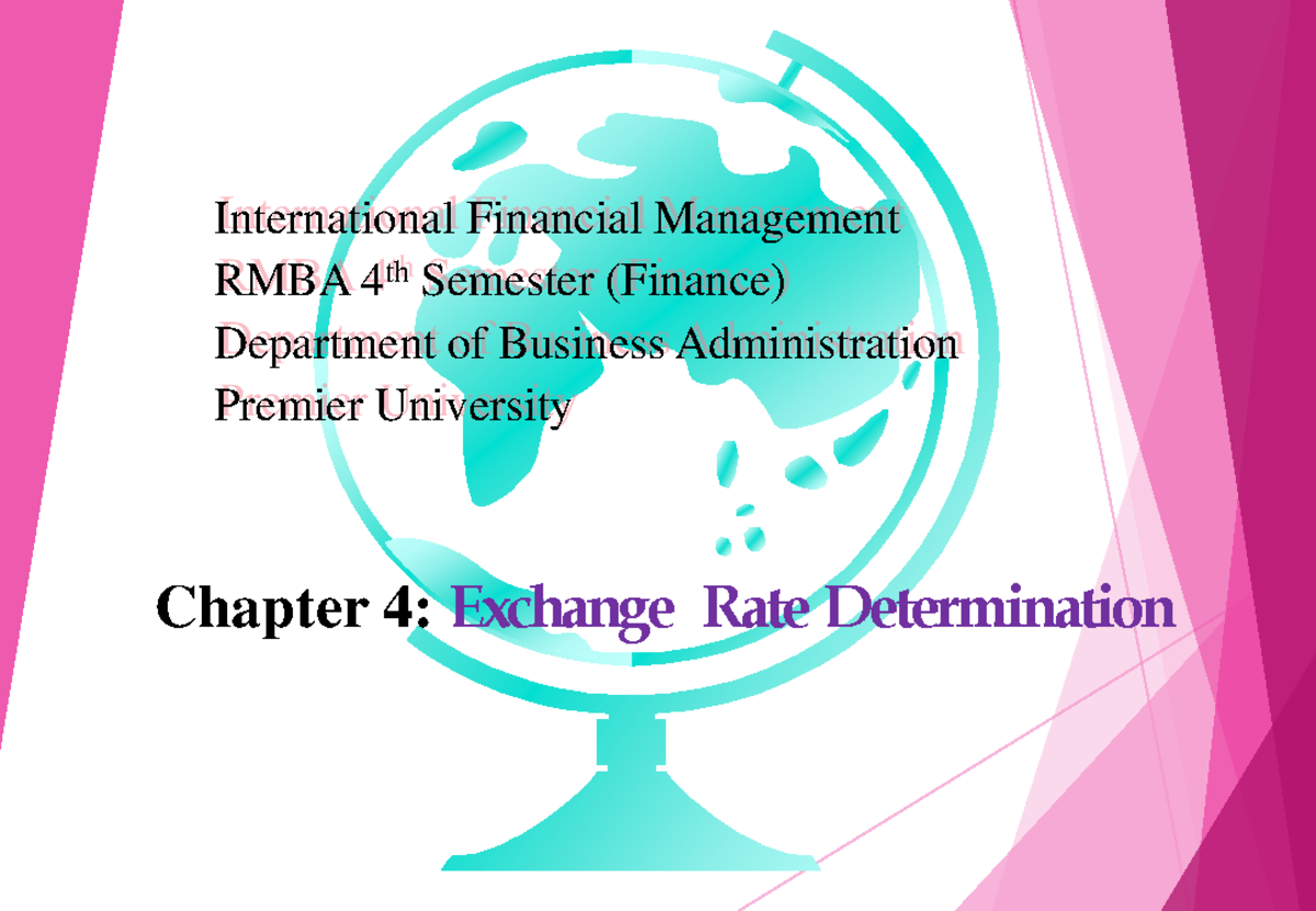 Exchange RATE Determination - Chapter 4: Exchange Rate Determination ...
