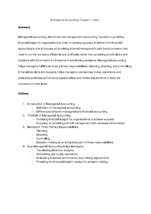 Managerial Accounting Chapter 1 notes extended 2 - Managerial ...