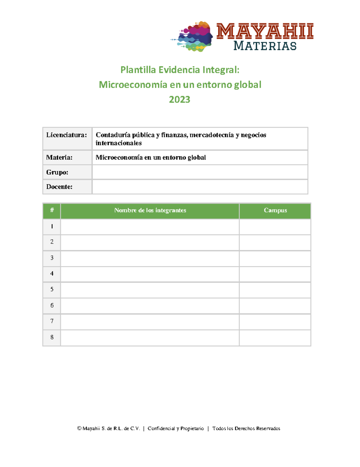 Act 4 Proyecto integrador Mayahii Teoría del consumidor racional - Plantilla Evidencia Integral ...