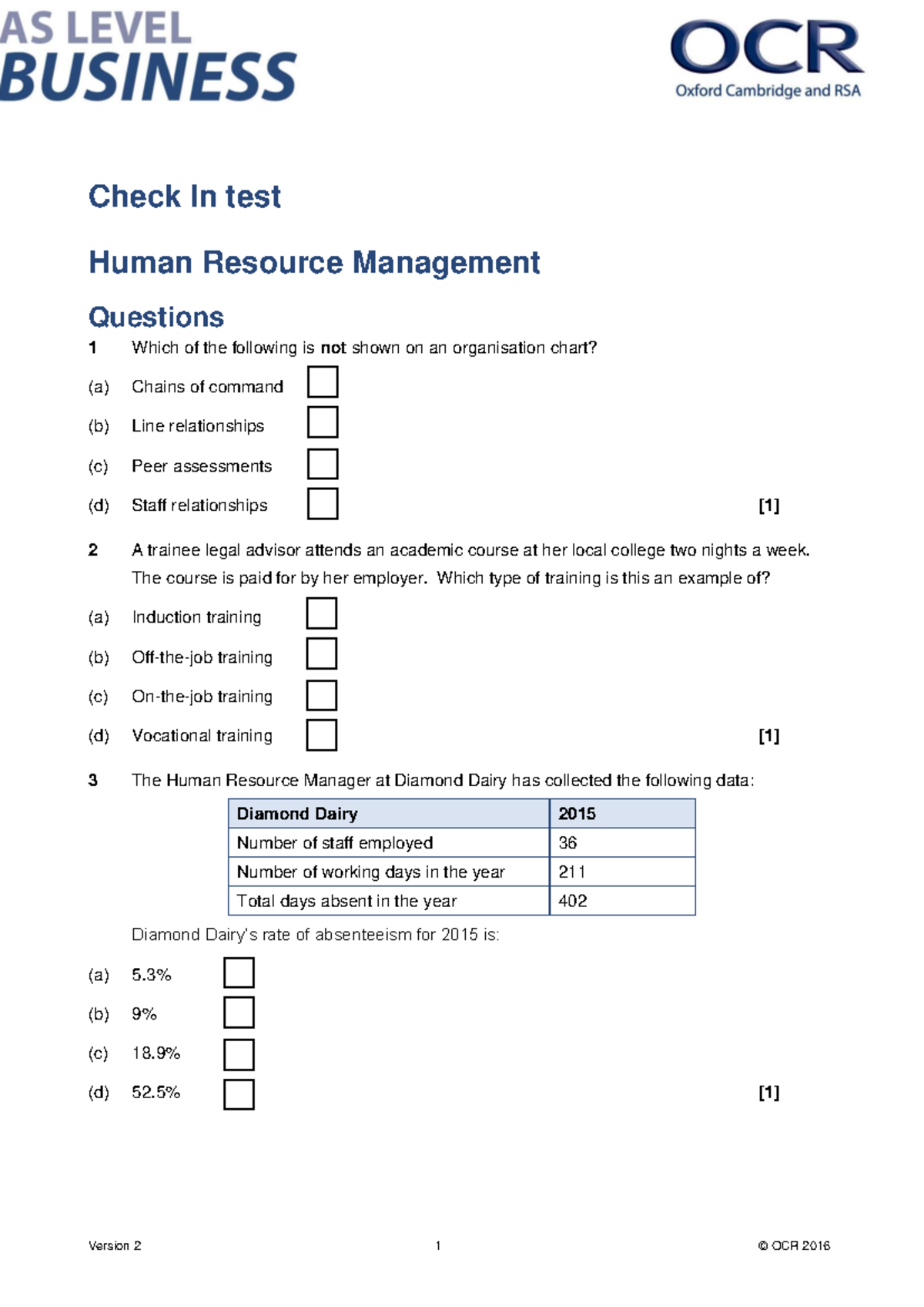 HR Check-in test 2 - xuhvhhci - Check In test Human Resource Management ...