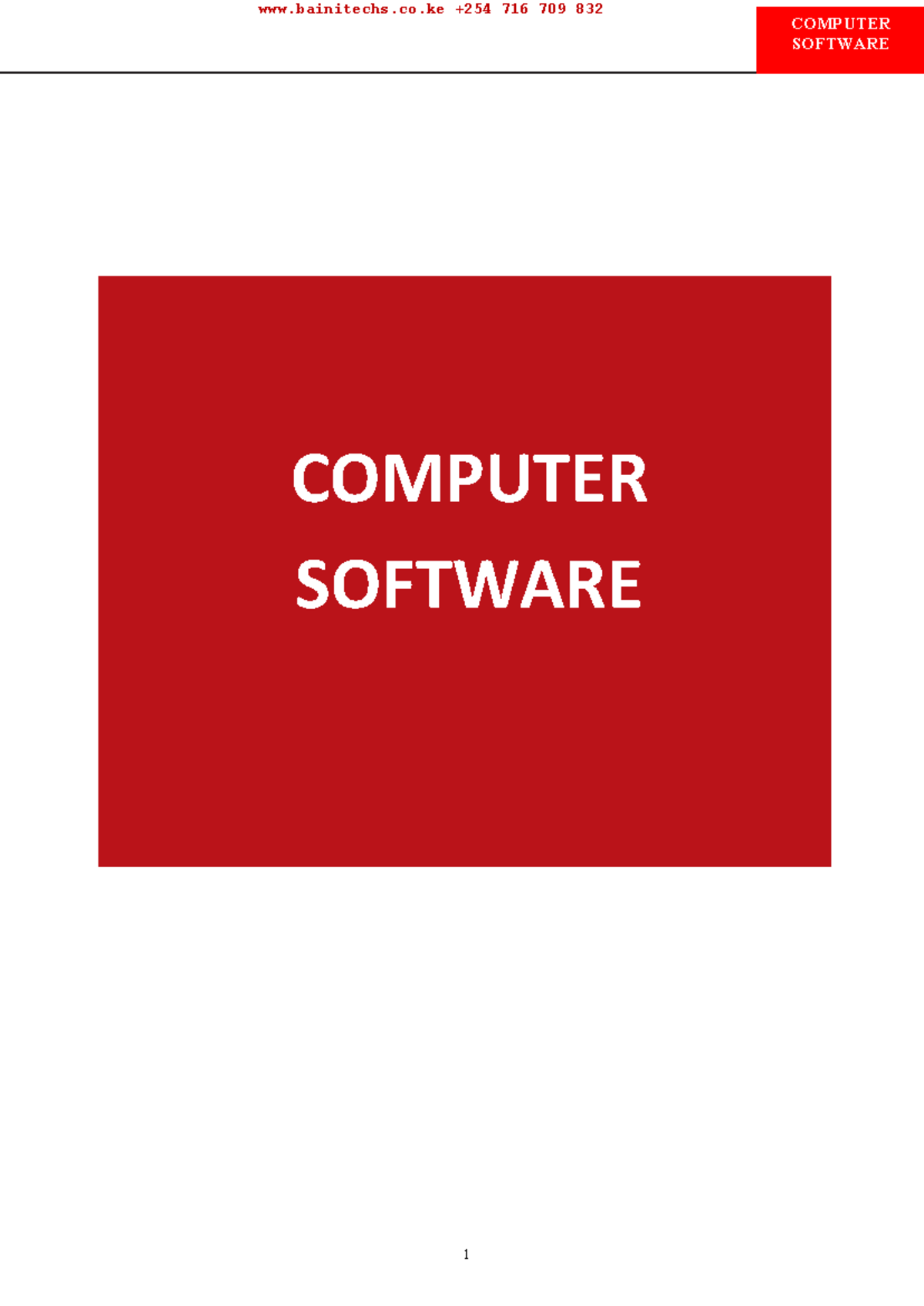 Computer Software - COMPUTER SOFTWARE COMPUTER SOFTWARE COMPUTER ...