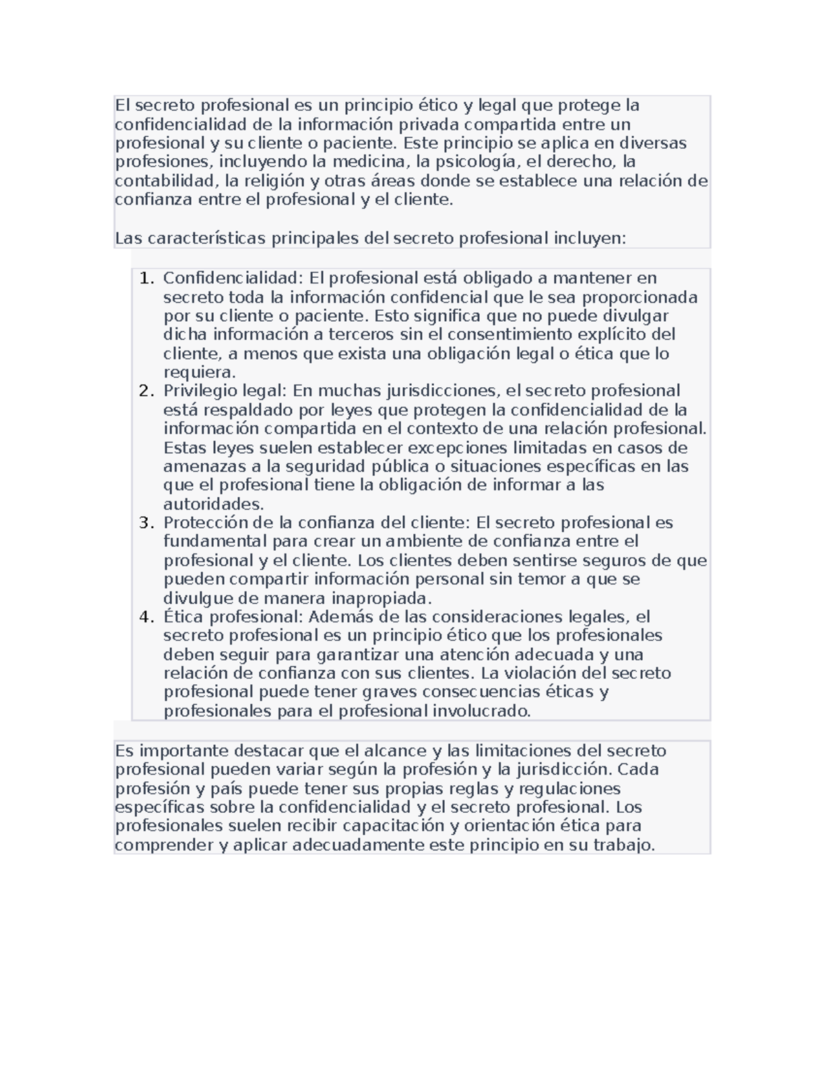 El-secreto-profesional - El secreto profesional es un principio ético y legal que protege la ...