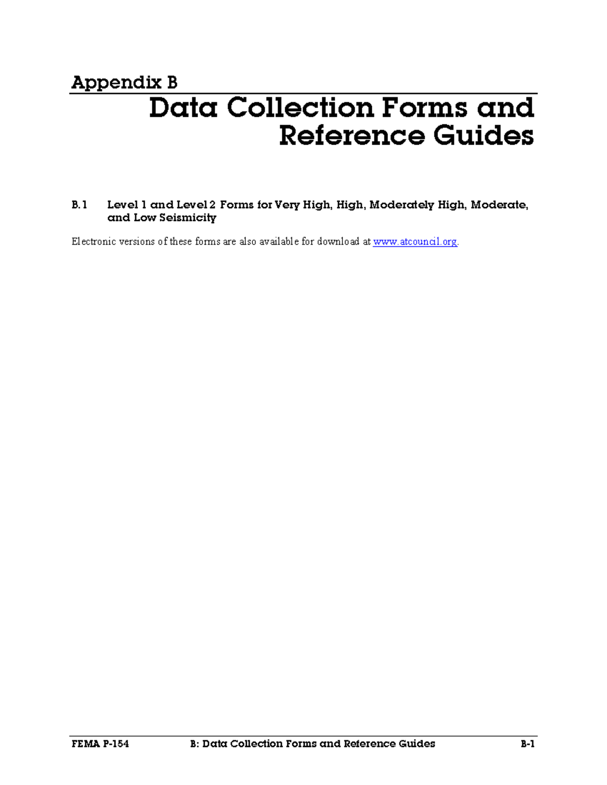 FEMA P-154Data Collection Forms Third Edition - Appendix B Data ...