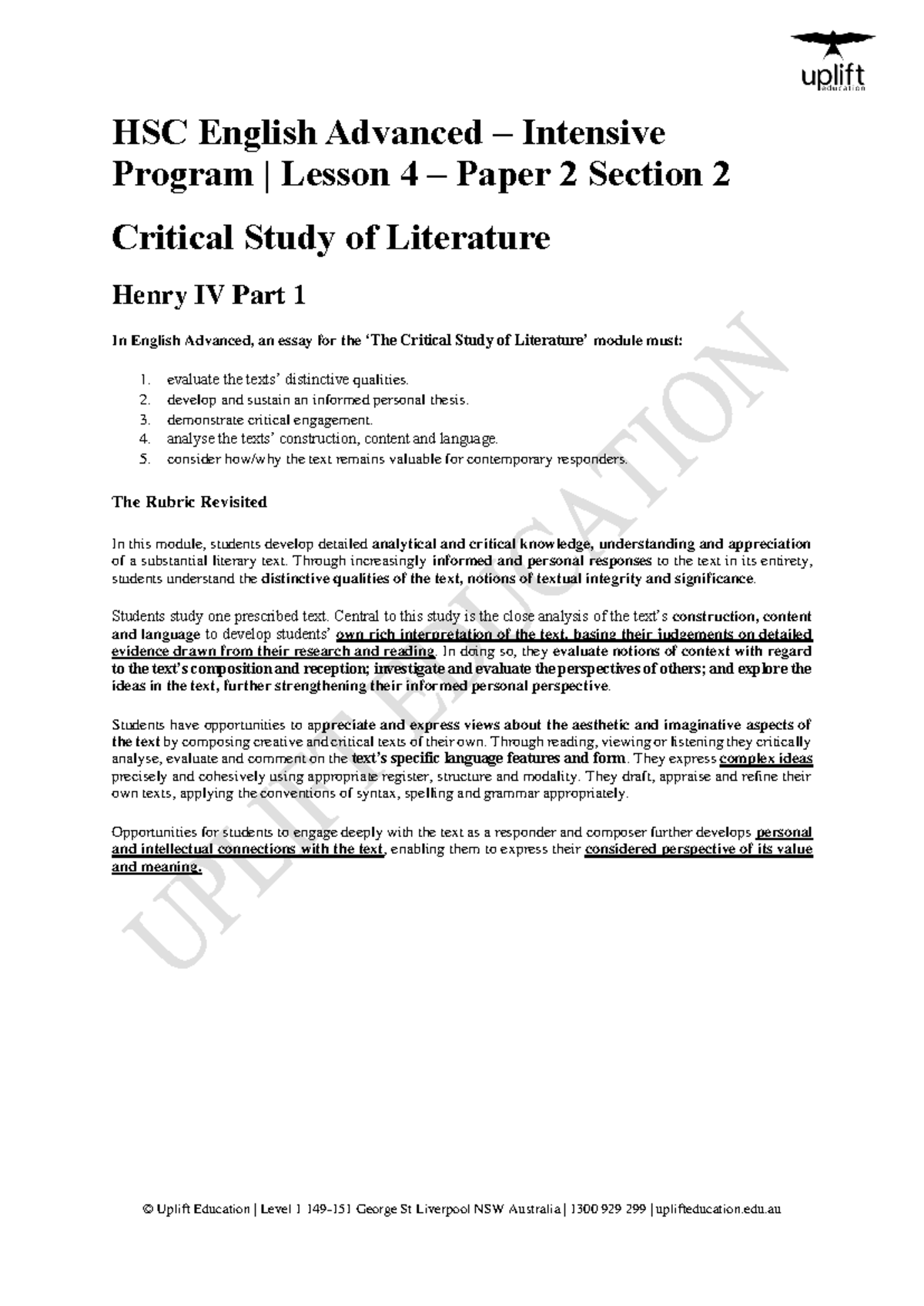 2019 Comdey Sample Essay - HSC English Advanced – Intensive Program ...