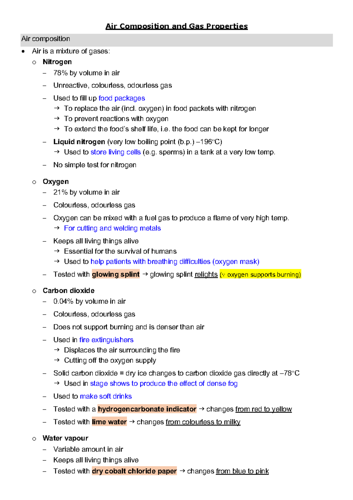 S2 Chapter 1 Air Composition and Gas Properties - Air Composition and ...