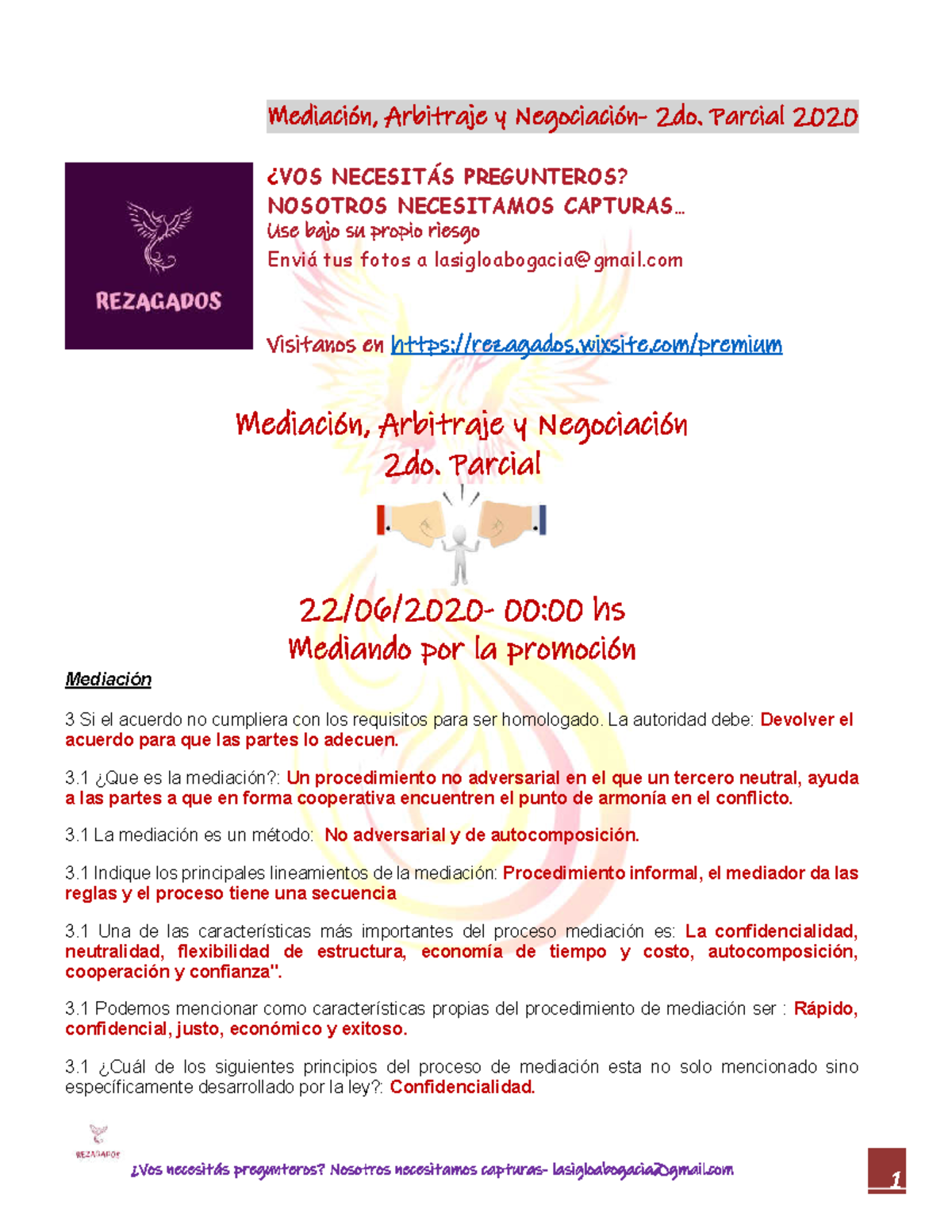Parcial 22 Junio 2020 - Warning: TT: undefined function: 32 ¿Vos necesitás pregunteros? Nosotros ...