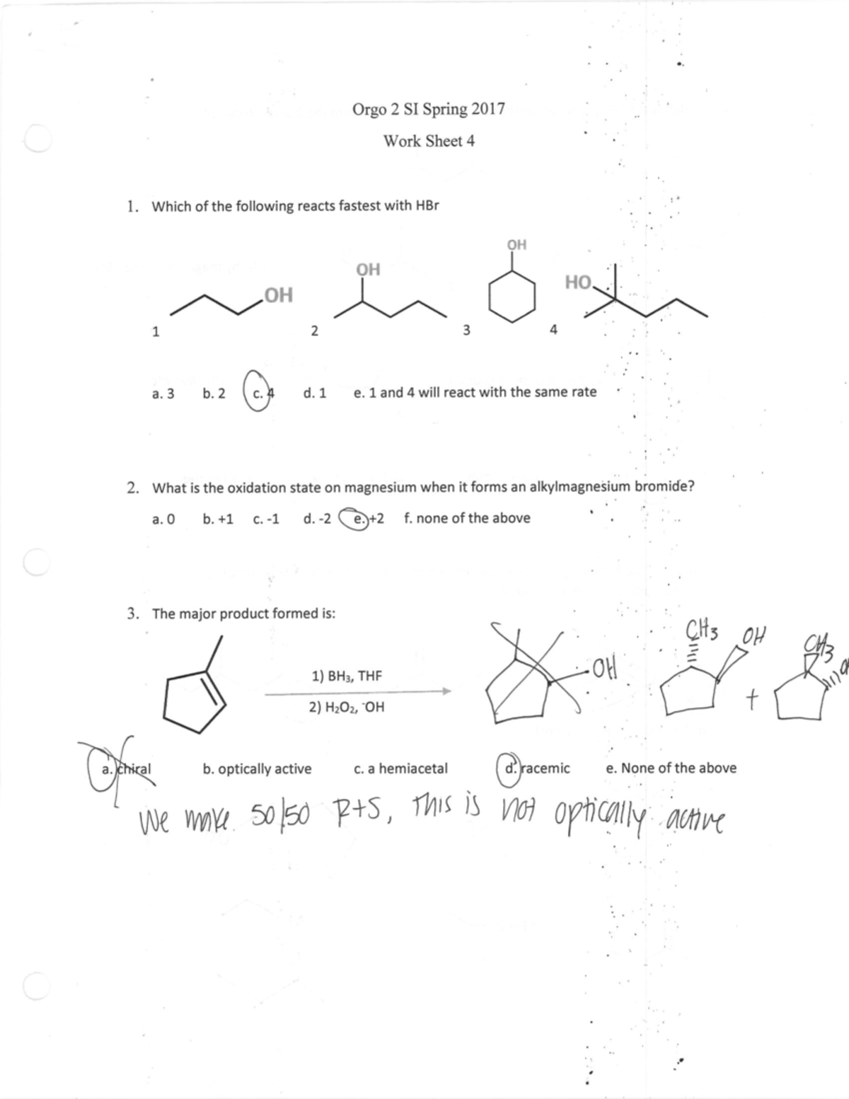SI Worksheet 4 With Answers - CH 237 - Studocu